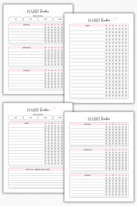 Cute & Pink Habit Tracker Bundle (12 Trackers) - JellyMemos Shop