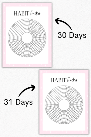 Cute & Pink Habit Tracker Bundle (12 Trackers) - JellyMemos Shop