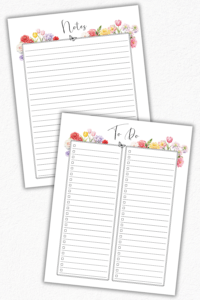 Matching Floral Note Paper & To Do List - JellyMemos Shop