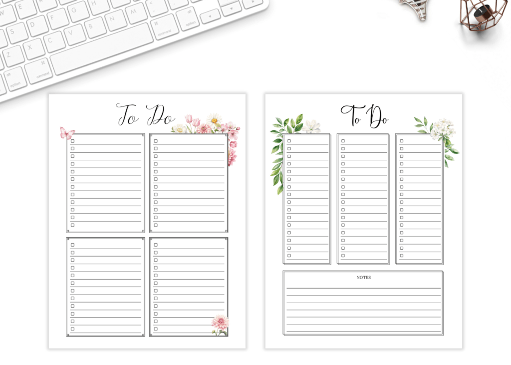 Floral To Do List Bundle (14 Pages) - JellyMemos Shop