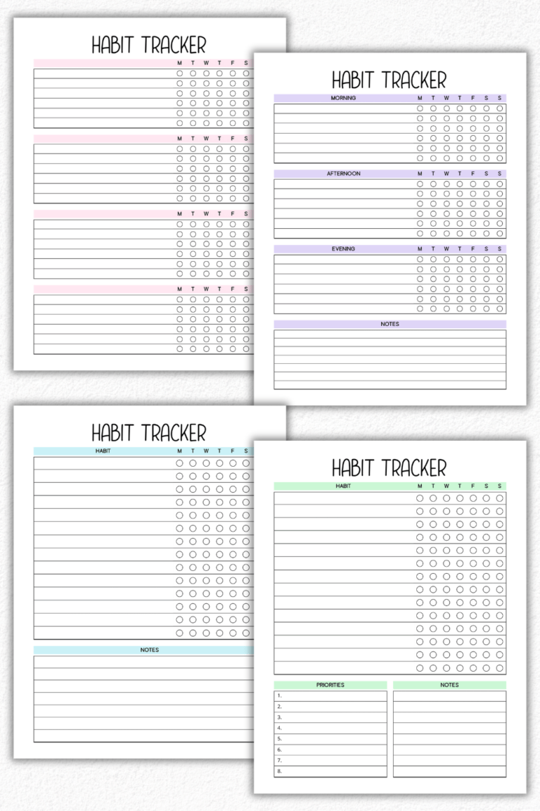 Pretty & Minimal Habit Tracker Bundle (12 Trackers) - JellyMemos Shop