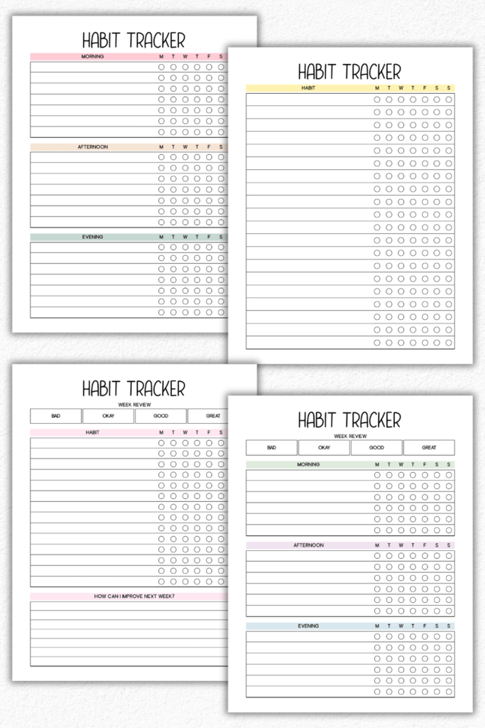 Pretty & Minimal Habit Tracker Bundle (12 Trackers) - JellyMemos Shop