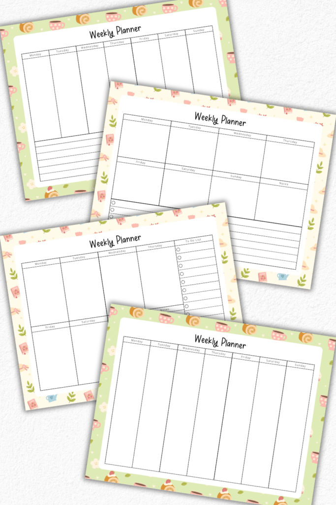 Spring Weekly Planner (Monday & Sunday Start) - JellyMemos Shop