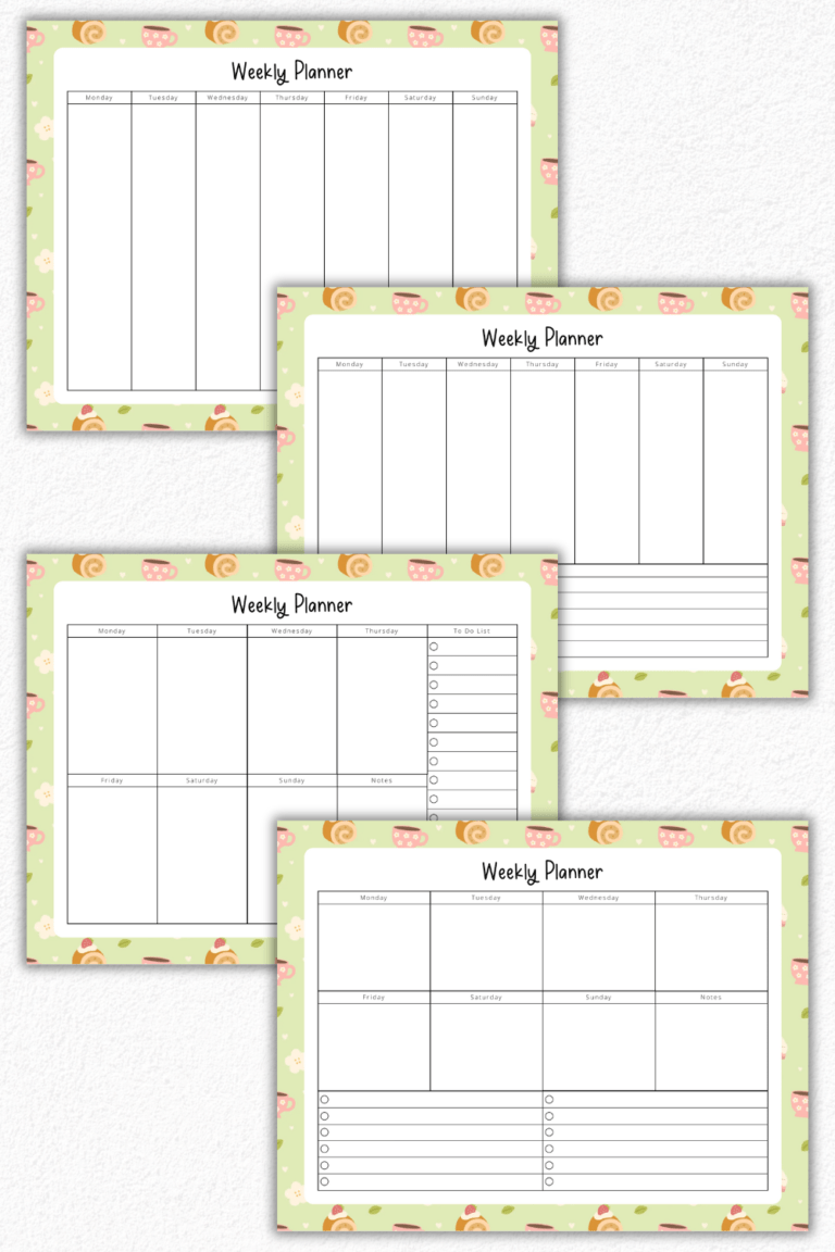 Spring Weekly Planner (Monday & Sunday Start) - JellyMemos Shop